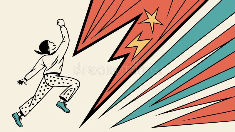 Empowered Woman, Dynamic Lightning Strikes, Vector Design Generative AI ...