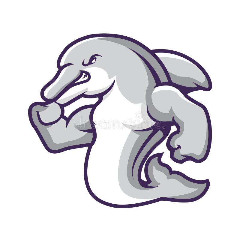 Empowering Dolphin Mascot Design for Strength Stock Vector ...