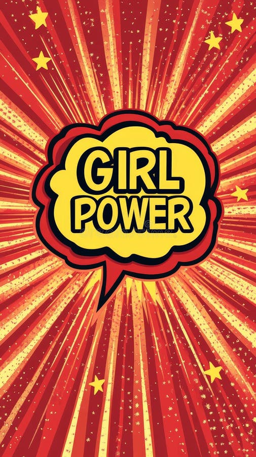 Empowering Girl Power Pop Art Design with Bold Colors and Comic Style ...