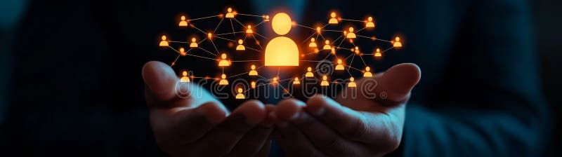 Empowering Human Resources Concept with Businessman Holding Network of ...