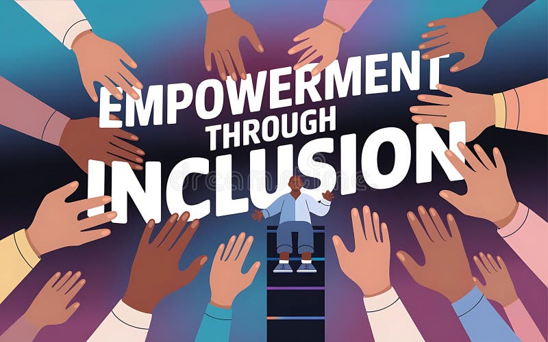 Empowerment Banner with Hands Supporting a Person with Disabilities ...