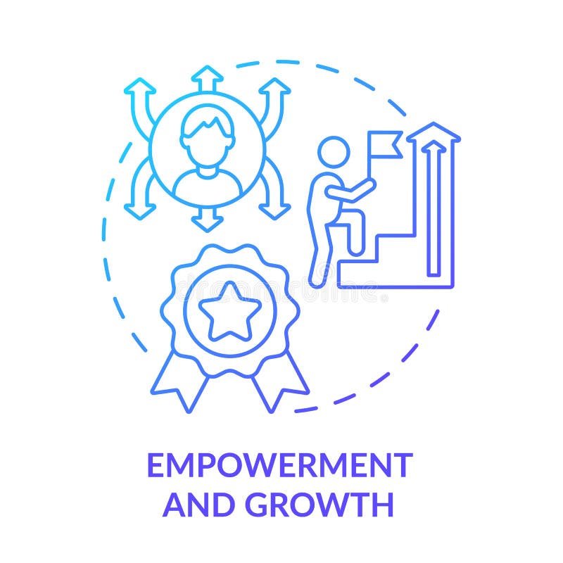 Empowerment and Growth Blue Gradient Concept Icon Stock Vector ...
