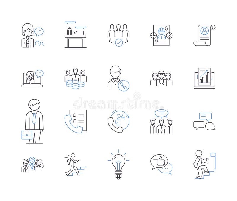 Empoyee Work Outline Icons Collection. Employee, Work, Labor, Task ...