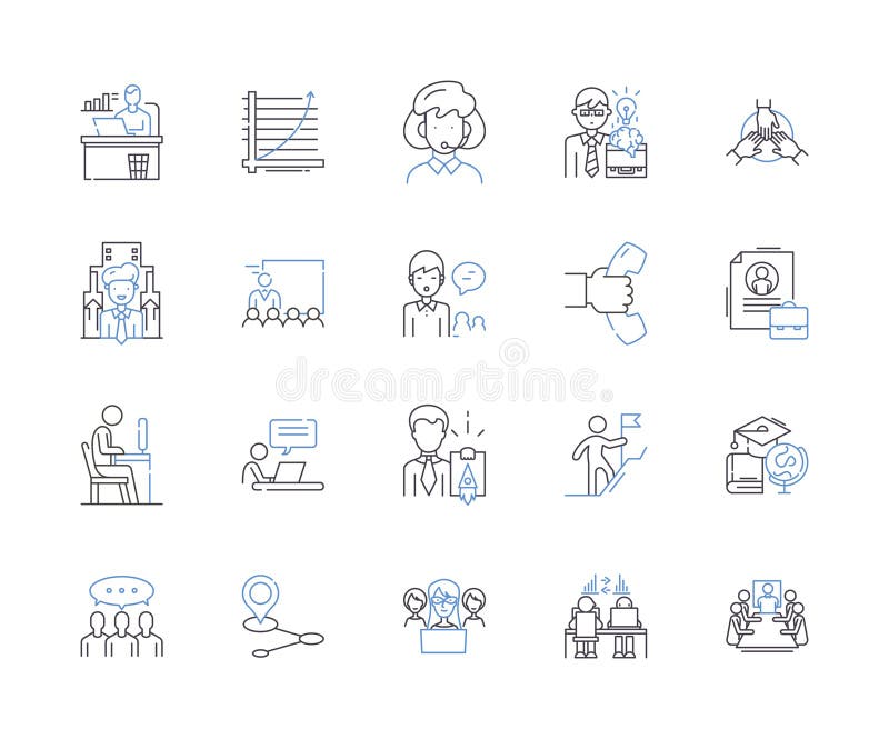 Empoyee Work Outline Icons Collection. Employee, Work, Labor, Task ...