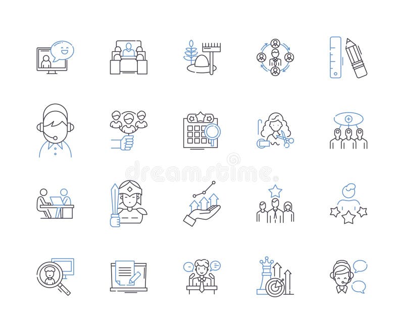 Empoyee Work Outline Icons Collection. Employee, Work, Labor, Task ...