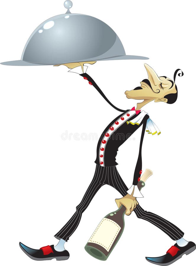 Empregado De Mesa Engraçado Ilustração do Vetor - Ilustração de ...