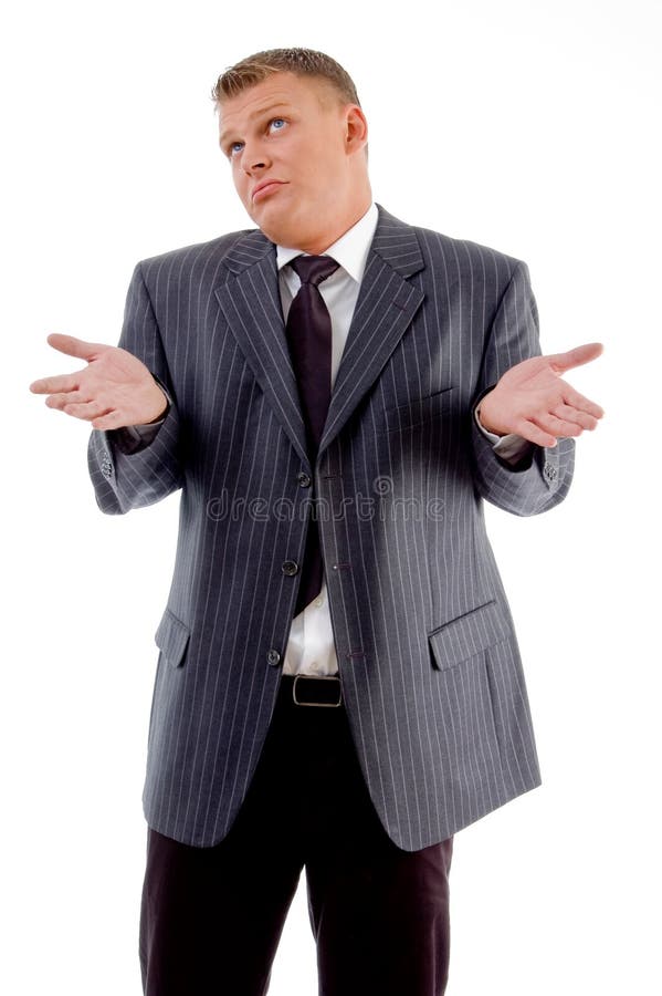 Funcionário jovem confuso imagem de stock. Imagem de confuso - 8131601