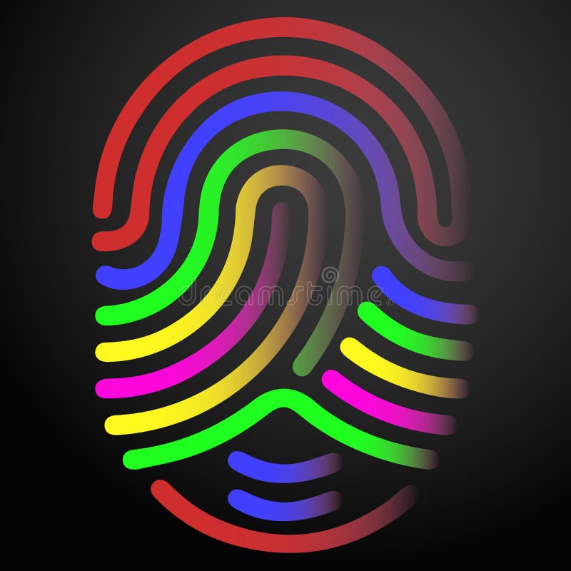 Empreinte Digitale Colorée, Illustration De Vecteur D'empreinte ...