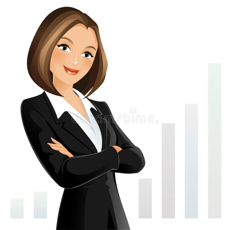Empresaria ilustración del vector. Ilustración de standing - 65637703
