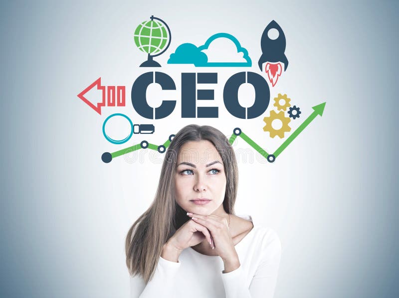 Empresaria Joven Lista Que Piensa, Proyecto Del CEO Foto de archivo ...