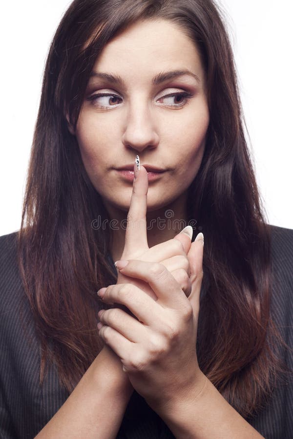 Empresaria que dice el shh foto de archivo. Imagen de humano - 21925274