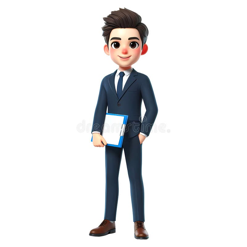 Empresario De Dibujos Animados Al Presentar Una Pose Imagen de archivo ...