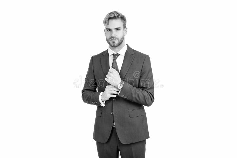 Empresario Exitoso Y De Confianza En Traje Y Reloj De Pulsera Para ... Empresario Exitoso Y De Confianza En Traje Y Reloj De Pulsera Para ...