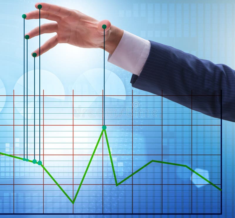 Empresario Que Controla El Mercado Con Cadenas Foto de archivo - Imagen ...