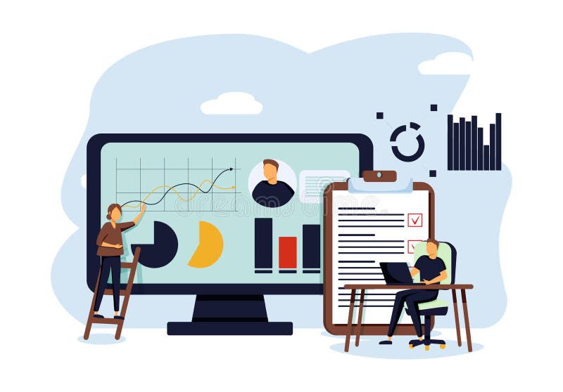 Empresarios Que Trabajan Con Información Sobre Computadoras Gráfico ... Empresarios Que Trabajan Con Información Sobre Computadoras Gráfico ...