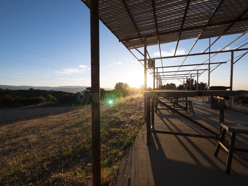 Empty Abandoned Outdoor Shooting Range Stock Image - Image of open ...
