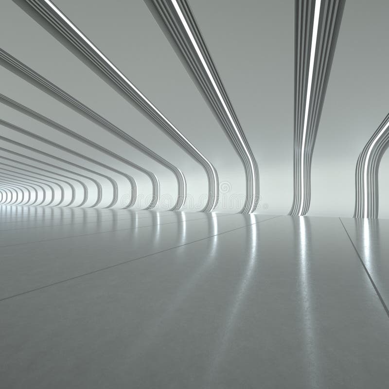 Empty Abstract Modern Interior. 3D Illustration. 3D Rendering Stock ...