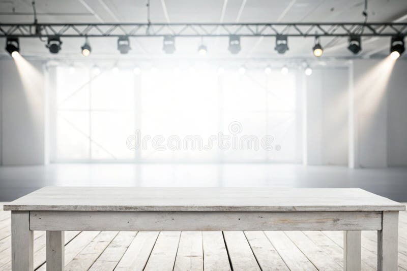 Empty Abstract Table with White Background for Display Stock ...