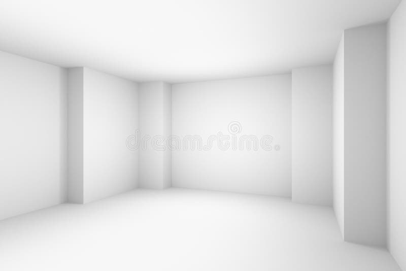 Simple Empty White Room with Molding in Classic Style Stock ...