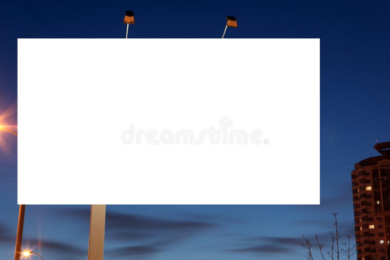 Empty Ad Roadside Billboards at Evening in City. Stock Image - Image of ...