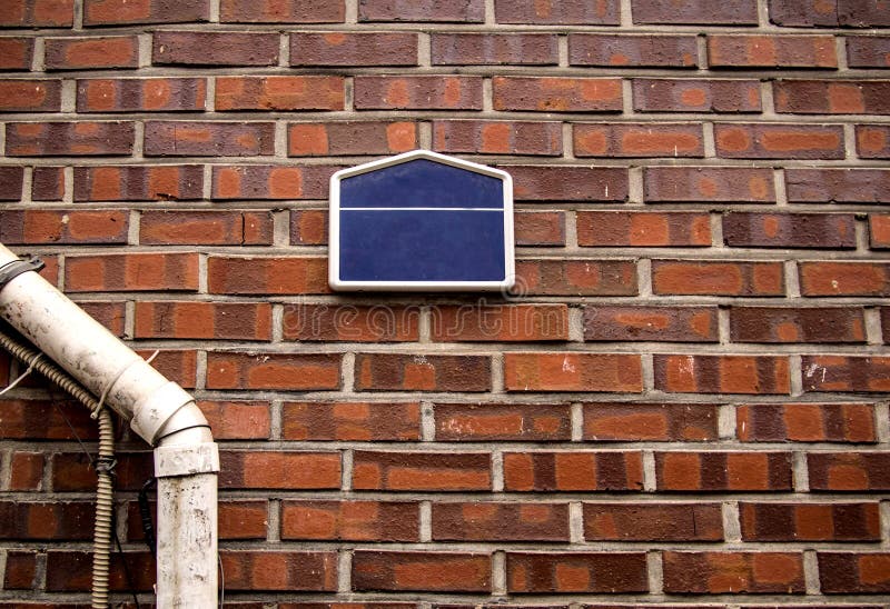 Empty Address Name Tag on the Brick Wall Stock Image - Image of ...