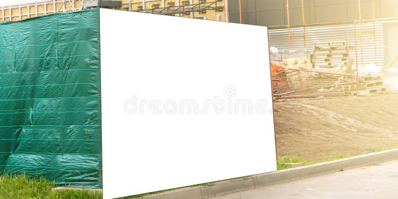 Empty Advertisement Banner on Large Box by Building Clodeup Stock Photo ...