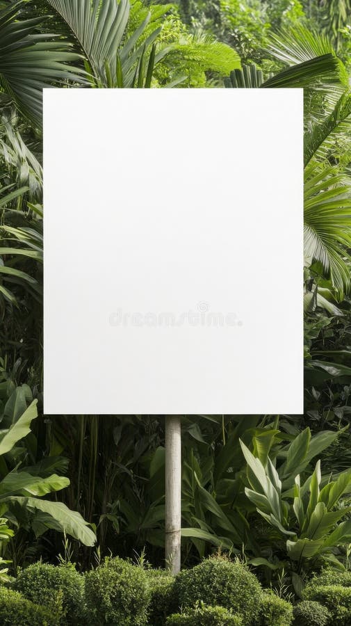 Empty Advertisement Board Surrounded Palm Trees Urban Landscape Stock ...