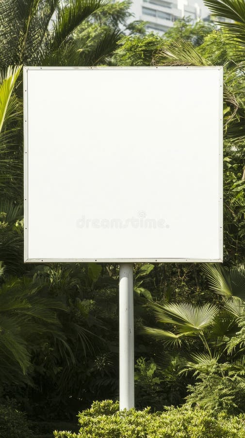 Empty Advertisement Board Surrounded Palm Trees Urban Landscape Stock ...