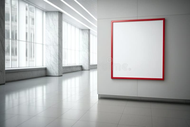 Empty Advertising Billboard Frame on Wall in Office, Created with ...