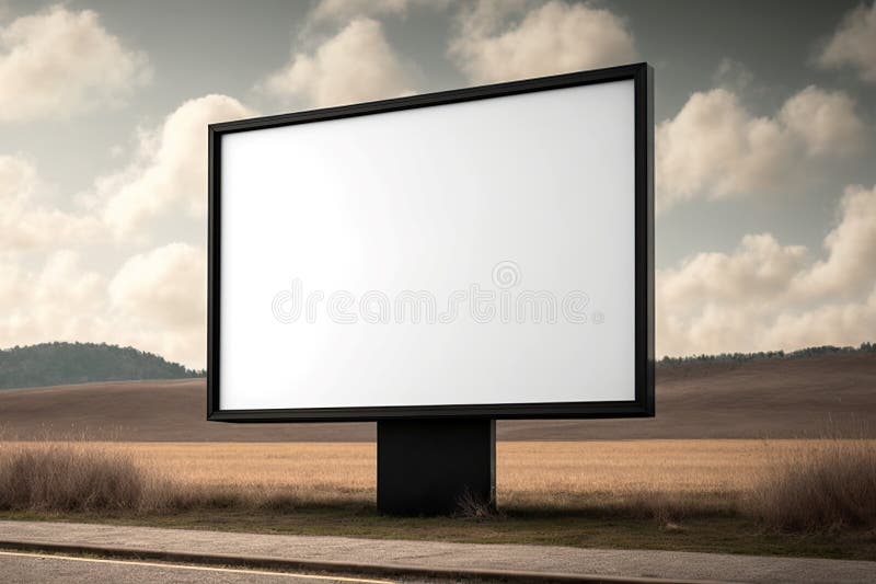 Empty Advertising Billboard on the Road, with Sky, Advertising Concept ...