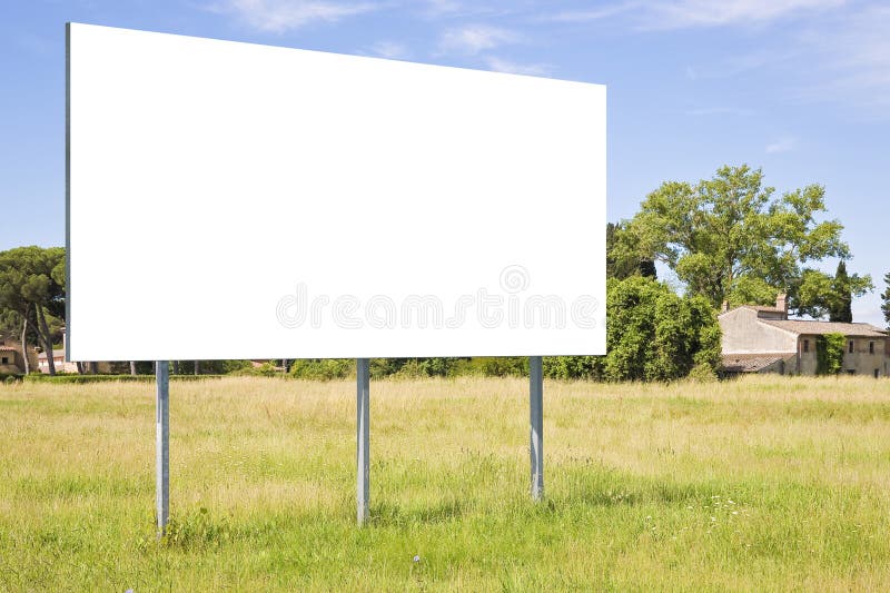 Empty Advertising Billboard in a Rural Landscape - Concept of ...