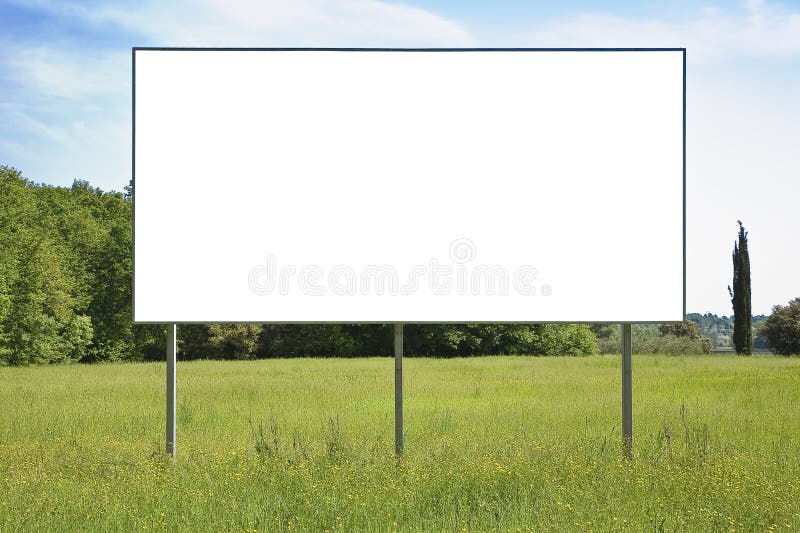 Empty Advertising Billboard in a Rural Landscape Surrounded by Trees ...