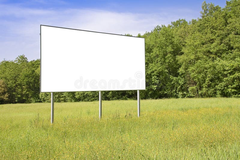 Empty Advertising Billboard in a Rural Landscape Surrounded by Trees ...