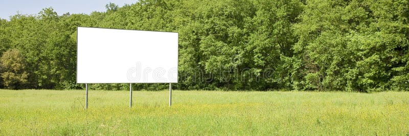 Empty Advertising Billboard in a Rural Landscape Surrounded by Trees ...
