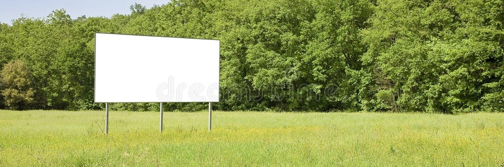 Empty Advertising Billboard in a Rural Landscape Surrounded by Trees ...