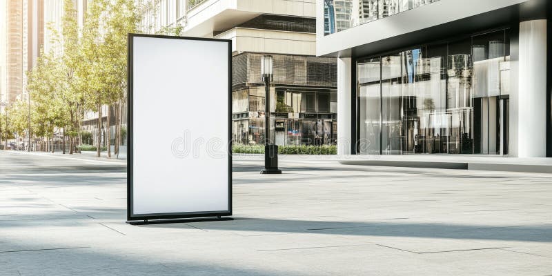Empty Advertising Board Mock Up on a Sunny Day in a Modern Urban ...