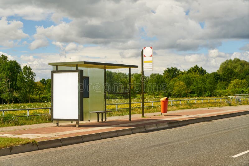 Empty Advertising Space As a Mock-up at a Bus Stop Stock Photo - Image ...