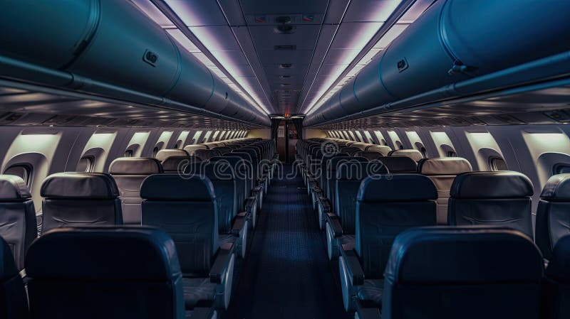Empty Aircraft Seats. Interior of Passenger Plane Stock Illustration ...