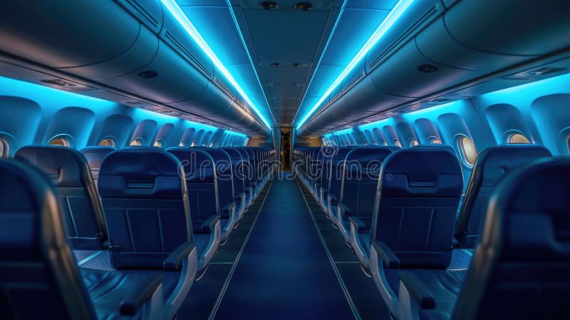 Empty Aircraft Seats. Interior of Passenger Plane Stock Illustration ...