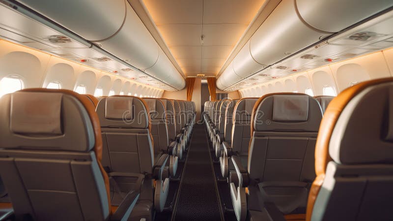 Empty Aircraft Seats. Interior of Passenger Plane Stock Illustration ...