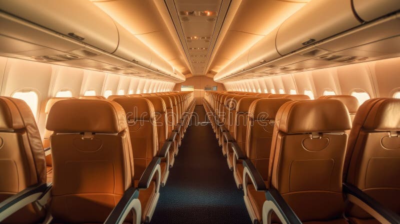 Empty Aircraft Seats. Interior of Passenger Plane Stock Illustration ...