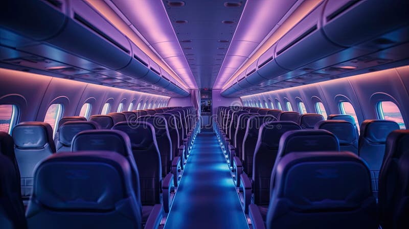 Empty Aircraft Seats. Interior of Passenger Plane Stock Illustration ...