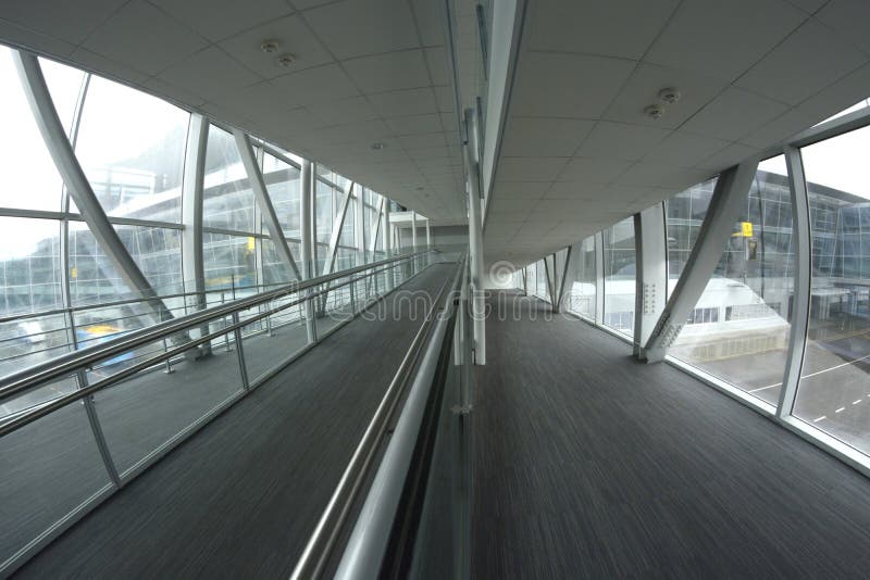 Inside of Sky Bridge between Building,Empty White Sky Walk Stock Image ...
