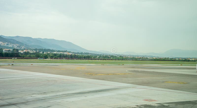 Empty Airfield with Control Tower and Company Car Stock Photo - Image ...