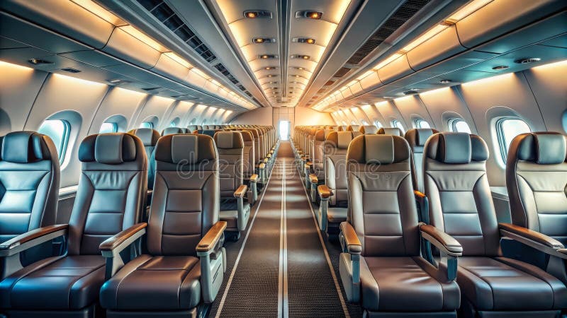 Empty Airplane Cabin: Minimalist Design and Natural Light in ...