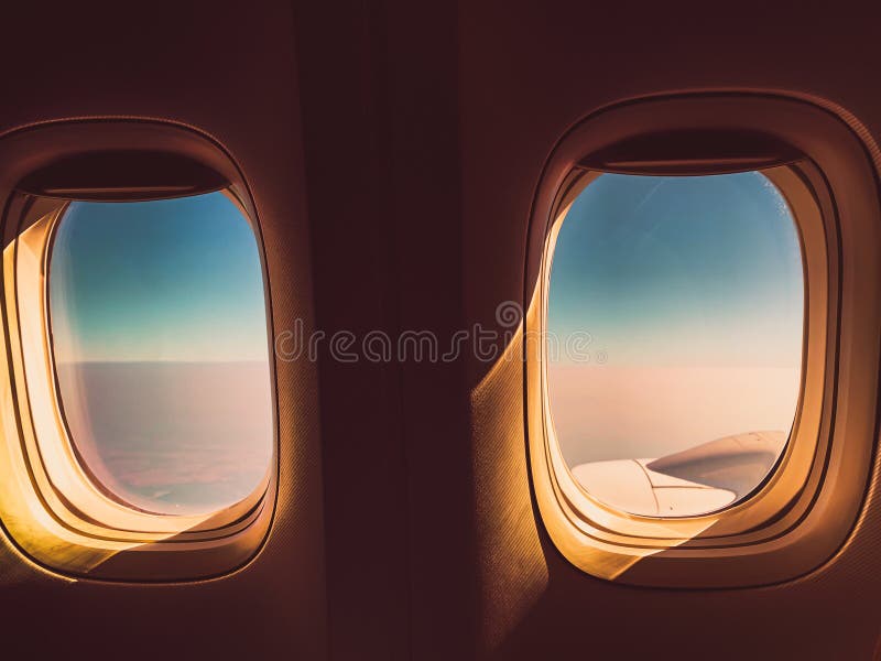 Empty Airplane Seat in the Cabin of the Commercial Airline. Stock Photo ...