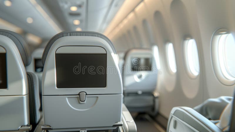 Empty Airplane Seats in the Aircraft Cabin Stock Image - Image of ...