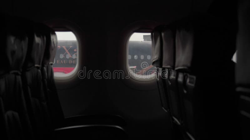 Empty Airplane Seats by an Airplane Window Stock Video - Video of ...