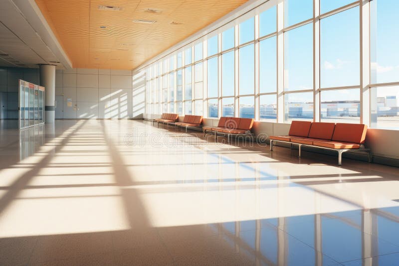 Empty Airport Passenger Hall. Background Concept Stock Illustration ...