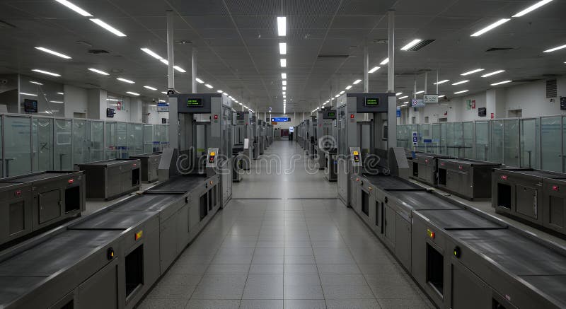 Empty Airport Security Checkpoint: a Passenger S Perspective Stock ...